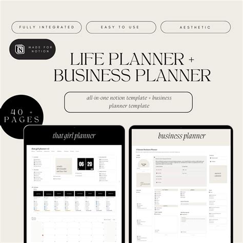 2024 Notion Life Planner Notion Business Planner Notion Template Notion