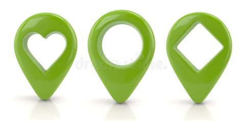 Green Map Pointer Set Stock Illustration Illustration Of Isolated