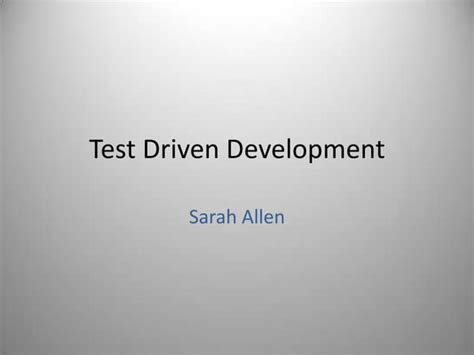 Test Driven Development Pptx