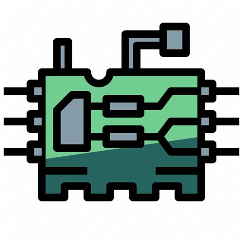 Circuit Board Semiconductor Microchip Chip Cpu Processor Icon
