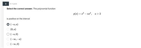 solved select the correct answer the polynomial function