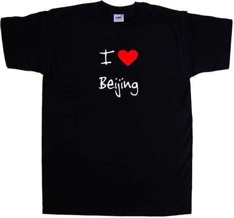 I Love Heart Beijing Black T Shirt Clothing Shoes And Jewelry