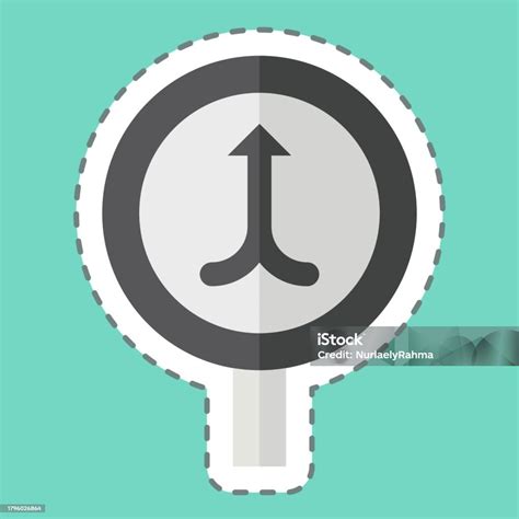 스티커 라인 컷 병합 도로 표지판 기호와 관련이 있습니다 심플한 디자인 편집 가능 간단한 일러스트레이션 개체 그룹에 대한 스톡 벡터 아트 및 기타 이미지 Istock