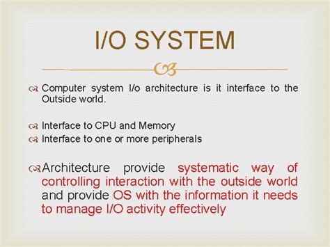 Unit 3 InputOutput System InputOutput Problems IO Operations