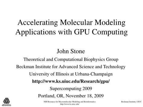 Ppt Accelerating Molecular Modeling Applications With Gpu Computing Powerpoint Presentation