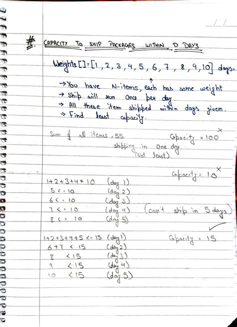 Vinay Dhiman On Linkedin Day 42 Solving Dsa Capacity To Ship Packages