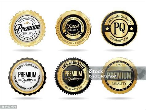 황금 프리미엄 품질 배지 및 레이블 벡터 일러스트 레이 션의 컬렉션 1위에 대한 스톡 벡터 아트 및 기타 이미지 1위 개체 그룹 고급 Istock