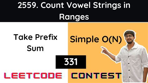 Leetcode 2559 Count Vowel Strings In Ranges Hindi Youtube