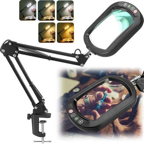 10x Magnifying Glass With Light Clip On Mganifier With
