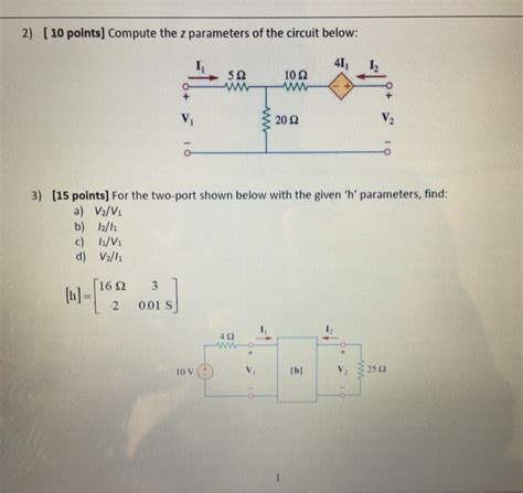 solved compute the z parameters of the circuit below for