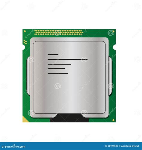 Green Eco Processor Symbol Icon Of Microprocessor Leaf Chipset Data Center Power Consumption