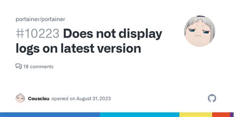 Does Not Display Logs On Latest Version · Issue 10223 · Portainer