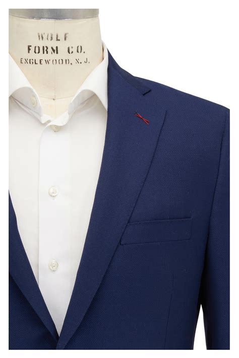 Samuelsohn Sam Travel Navy Blue Textured Wool Sportcoat