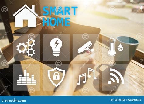 Smart Home Digital Interface On Virtual Screen Internet And Automation