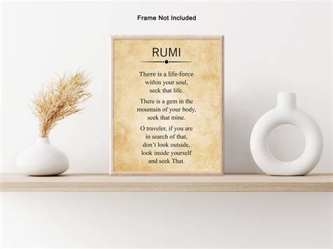 Rumi Poster Rumi Poem Print Motivational Quote Art Finding Your Passion