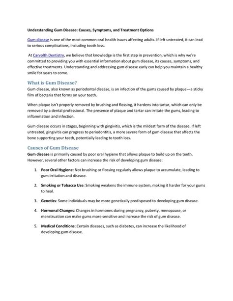 Ppt Understanding Gum Disease Causes Symptoms And Treatment Options