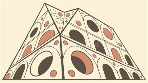 Abstract Geometric Building Modern Architectural Form Pyramid Structure Vector Design