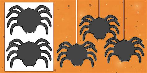 Dangly Spider Cut Outs Halloween Spider Outline Twinkl