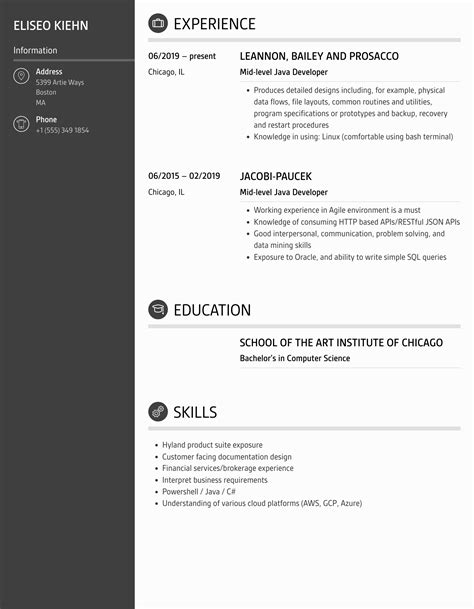 Mid Level Java Developer Resume Samples Velvet Jobs