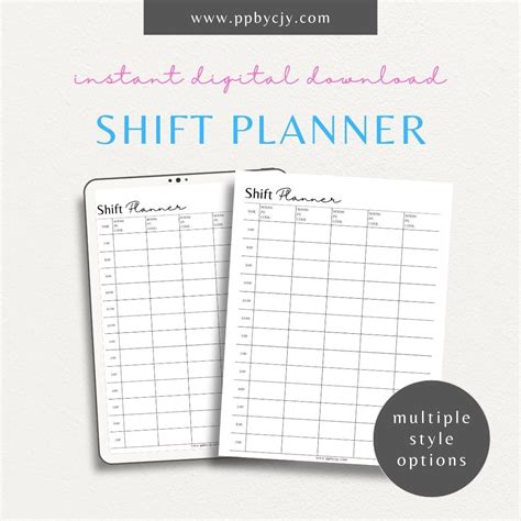 Nursing Shift Planner Printable Pdf Nurse Schedule Organizer