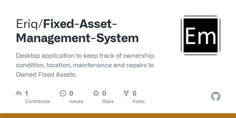 Github Eriqfixed Asset Management System Desktop Application To Keep Track Of Ownership