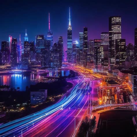 Premium Photo A Mesmerizing Cityscape At Night With Countless Lights