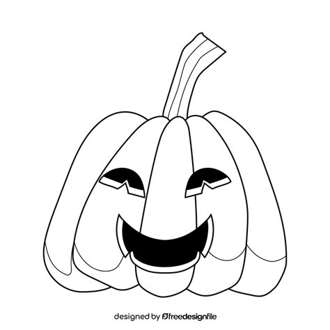 Smiling Jack O Lantern Halloween Pumpkin Black And White Clipart Free Download