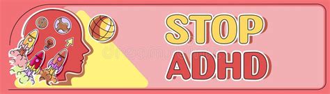 Conceptuele Ondertiteling Stop Adhd Woord Geschreven Over Hun Campagne