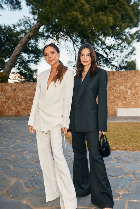 Victoria Beckhan And Emily Ratajkowski At Mango Xvictoria Beckham Collection Debut At Costa