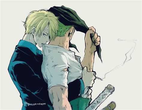 Roronoa Zoro And Sanji One Piece Drawn By Pra Prapon Danbooru