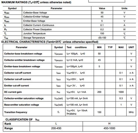 S9014 Datasheet 50v 01a Sot 23 Npn Transistor