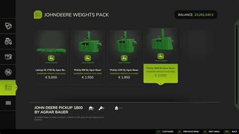 John Deere Weight Pack V1002 Fs25 Mod Farming Simulator 22 Mod