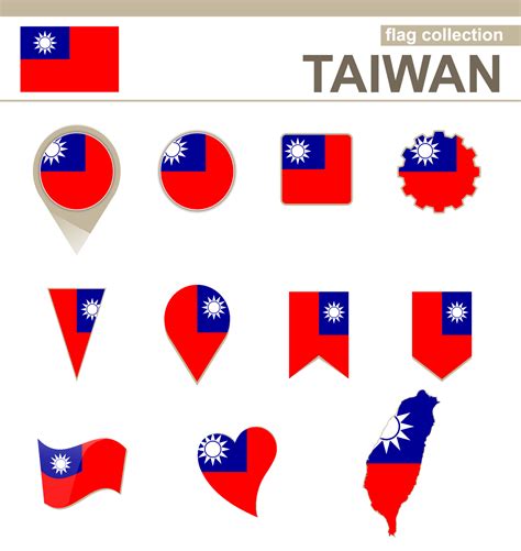 Taiwan Flag Collection 5729379 Vector Art At Vecteezy