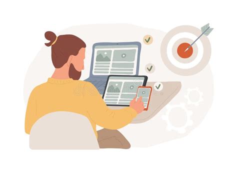 Multi Device Targeting Isolated Concept Vector Illustration Stock