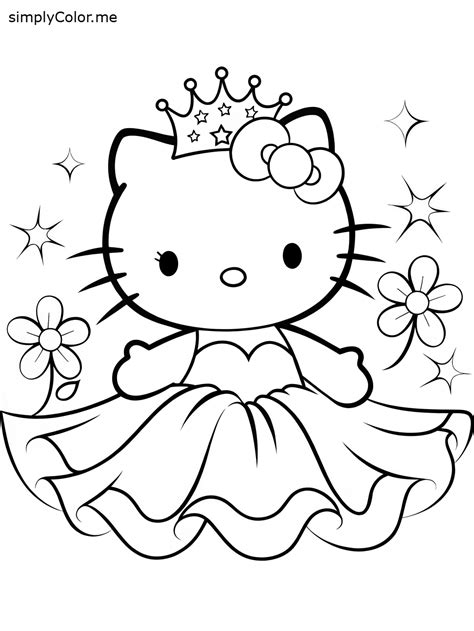 Hello Kitty Princess Coloring Page Bold And Easy In 2025 Hello Kitty Colouring Pages Hello