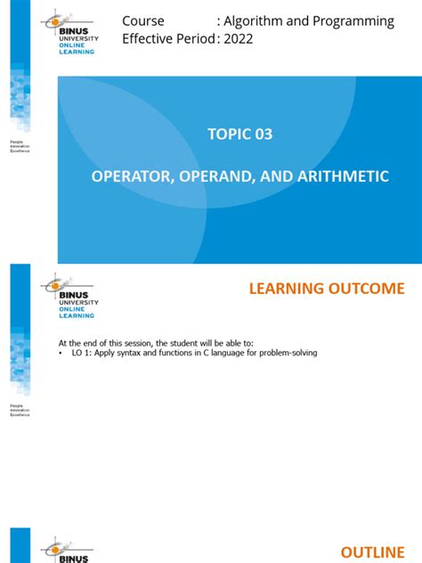 Ppt03 Operator Operand And Arithmetic Pdf Computer Science