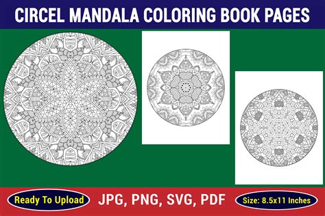 Circel Mandala Coloring Pages Graphic By Mehedi Hassan · Creative Fabrica