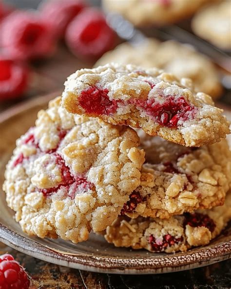 Buttery Raspberry Crumble Cookies Evelyns Cooking