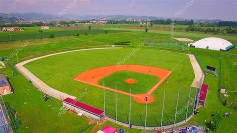 Campos De Béisbol Vista Aérea Panorama Paisaje Durante El Juego 2023