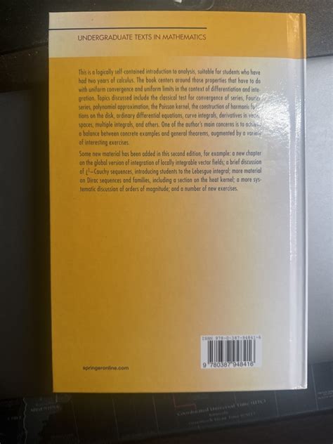 Undergraduate Texts In Mathematics Ser Undergraduate Analysis By Serge A Lang 9780387948416