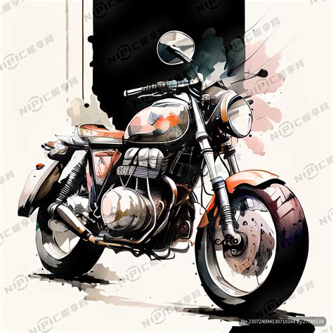 Ai创作图国宾摩托车 昵图网