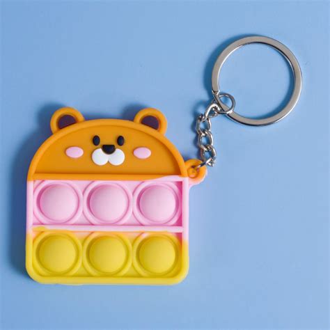 Beetoys Mini Key Chain Pop It Fidget Toy Pop Its Keychain 玩具迷你灭鼠先锋钥匙扣