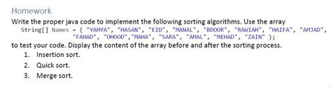 Solved Homework Write The Proper Java Code To Implement The