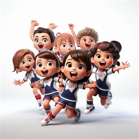 Premium Ai Image 3d Rendering Of A Cute Cheerleader