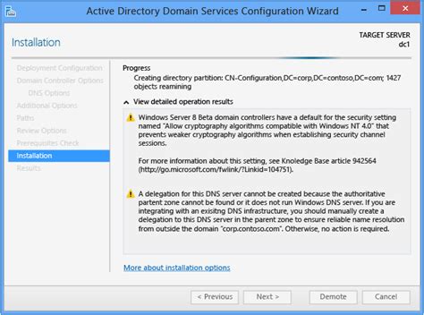 安裝新的 Windows Server 2012 Active Directory 樹系 等級 200 Microsoft Learn
