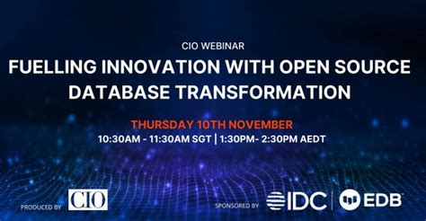 Cio Idc And Edb Webinar Fuelling Innovation With Open Source Database
