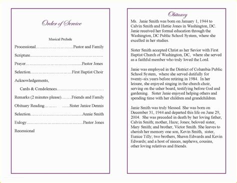 Sample Of Obituary Program Sopfund