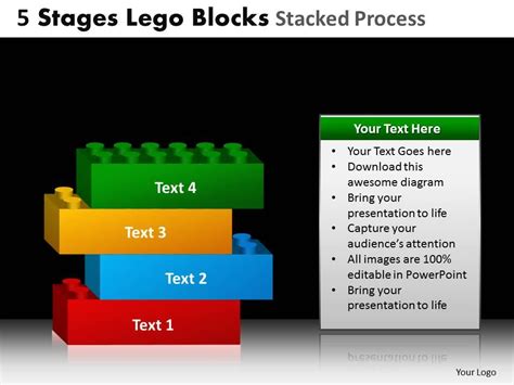 Stages Lego Blocks Stacked Process Powerpoint Slides And Ppt Templates DB PowerPoint