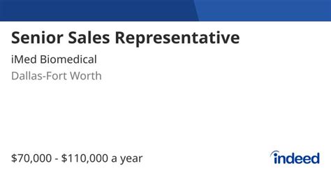 Imed Biomedical On Linkedin Senior Sales Representative Dallas Fort