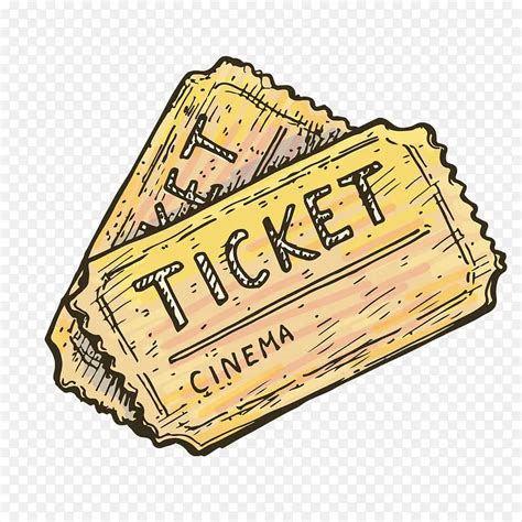黄色手绘电影票元素png图片素材下载图片编号7764097 Png素材网